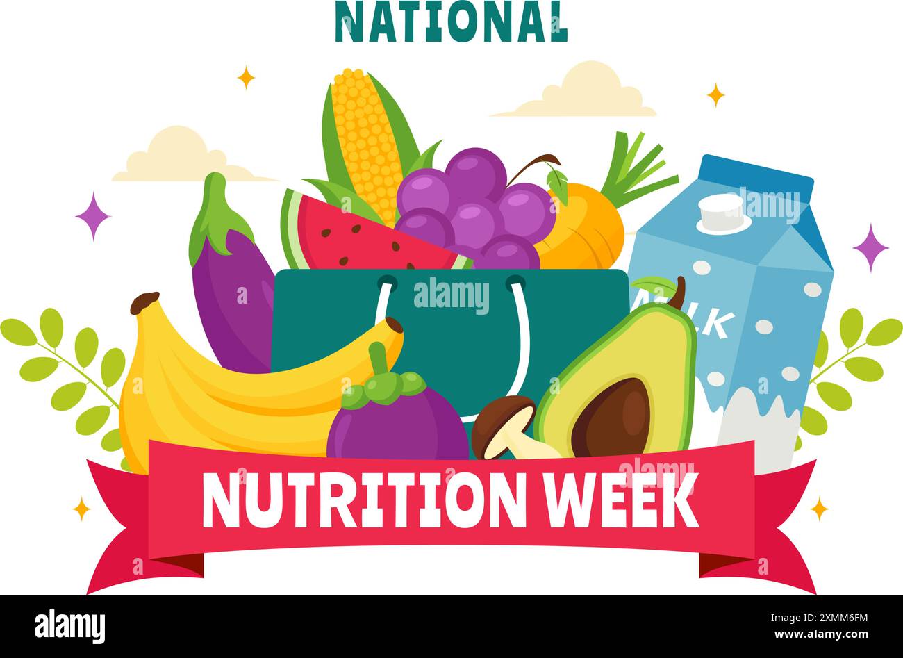 National Nutrition Week Day Vector Illustration on September 7 with ...