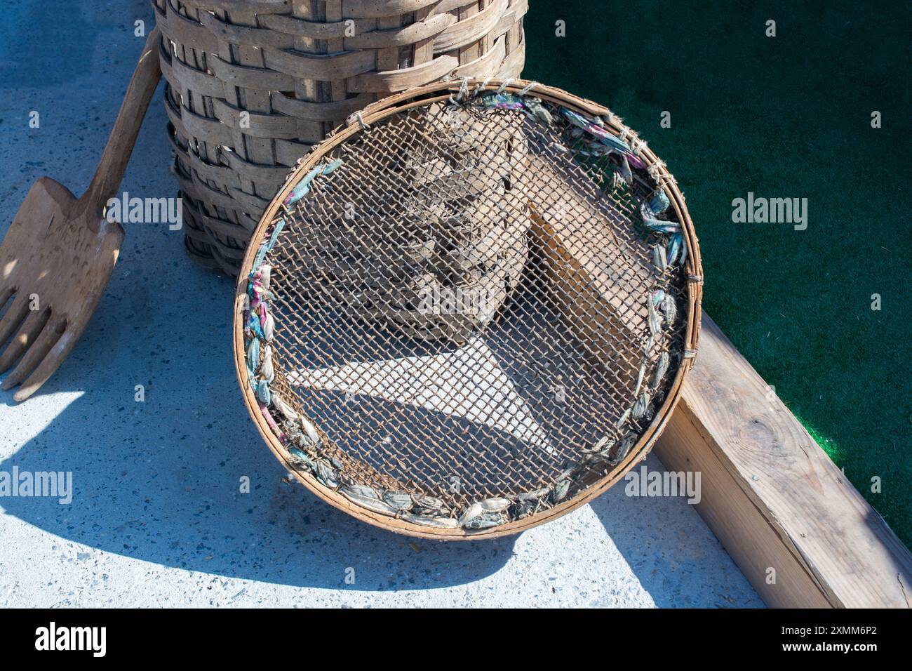 Traditional type sieves made of wood Stock Photo - Alamy
