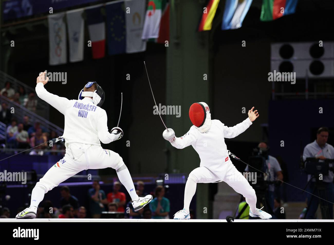 Paris, France. 28th July, 2024. (L-R) Tibor Andrasfi (HUN), Koki Kano ...