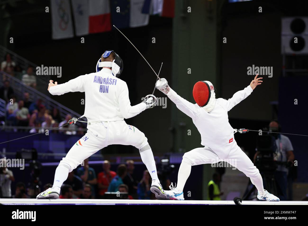 Paris, France. 28th July, 2024. (L-R) Tibor Andrasfi (HUN), Koki Kano ...