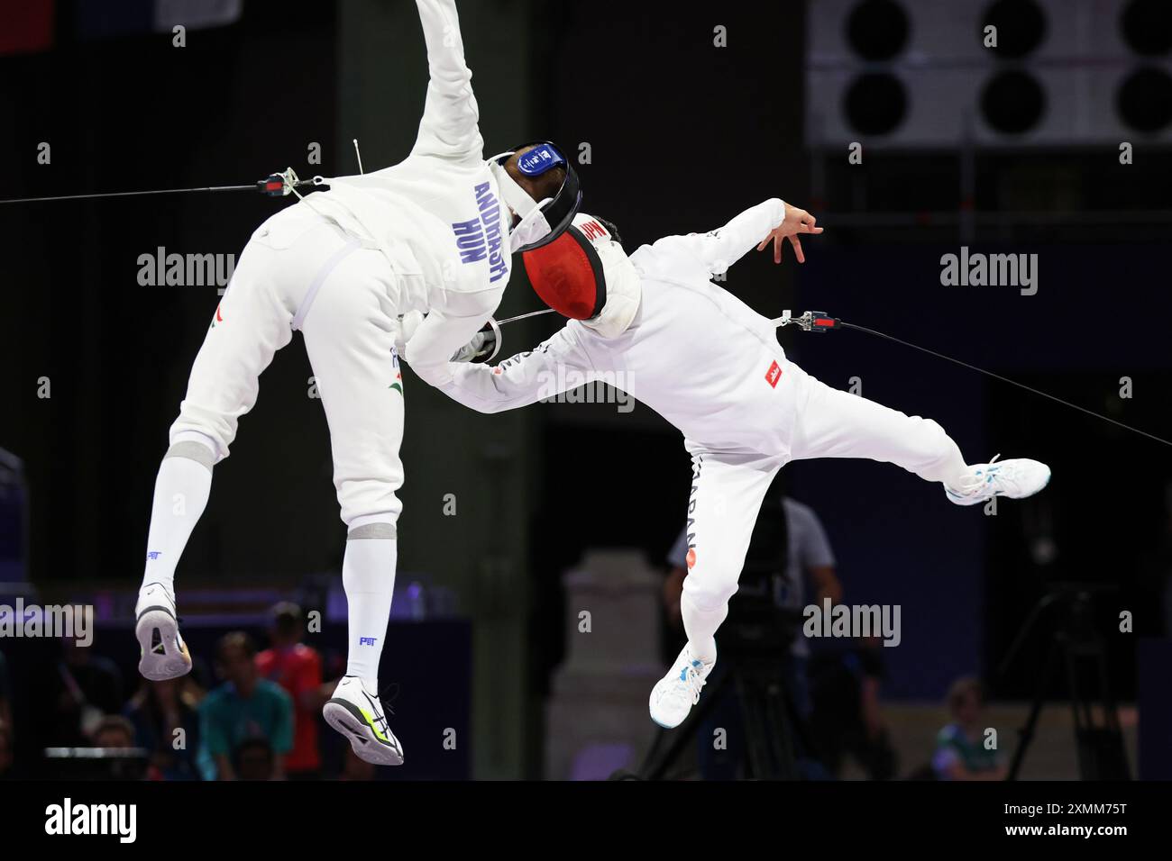 Paris, France. 28th July, 2024. (L-R) Tibor Andrasfi (HUN), Koki Kano ...