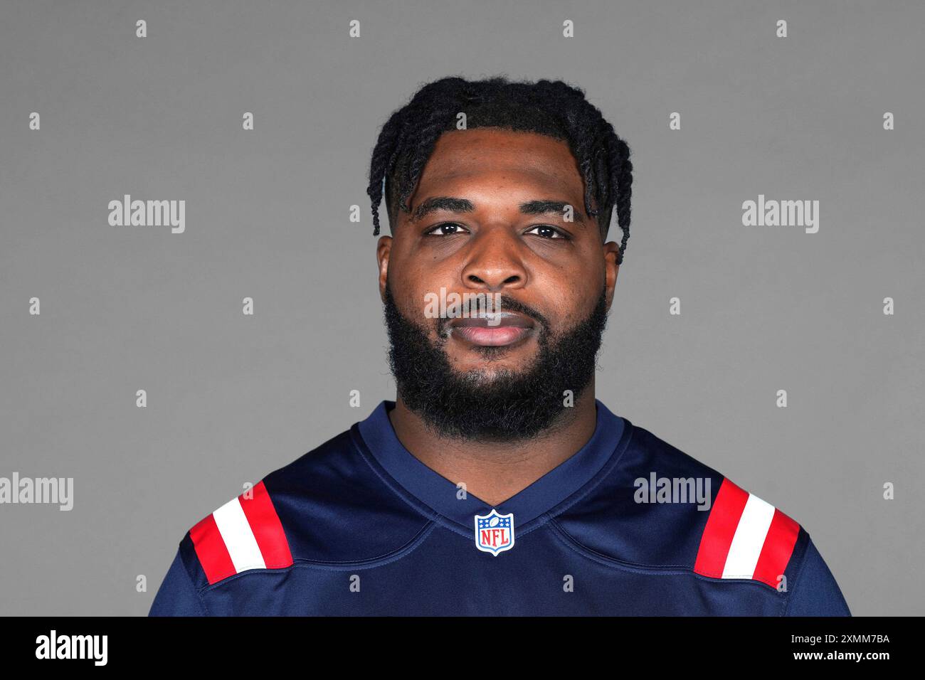 This is a 2024 photo of Chukwuma Okorafor of the New England Patriots ...