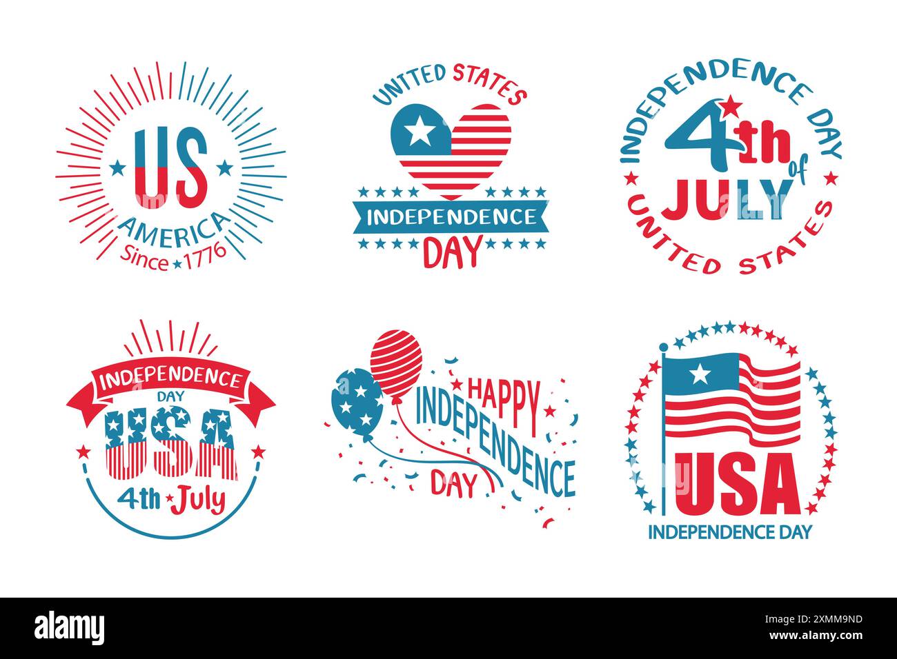 Independence day 4th of july . Set of various america badges and ...