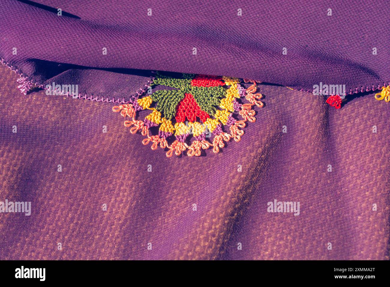 Colorful floral needle work embroidery as background Stock Photo - Alamy