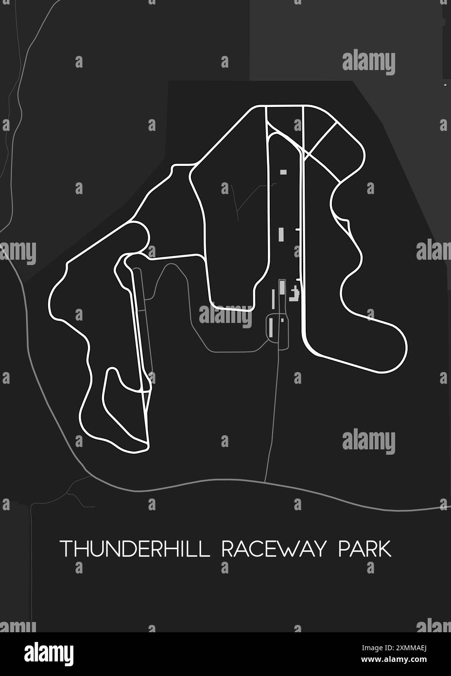 Thunderhill Raceway Park Willows, California, USA map poster art Stock ...