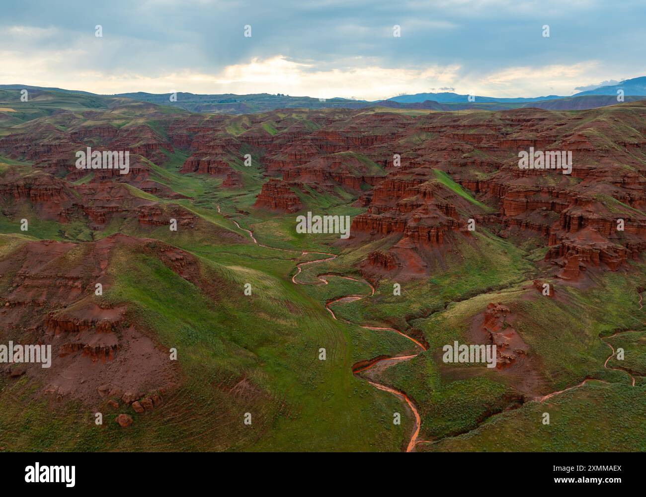 Red fairy chimneys shaped like formations that are millions of years ...
