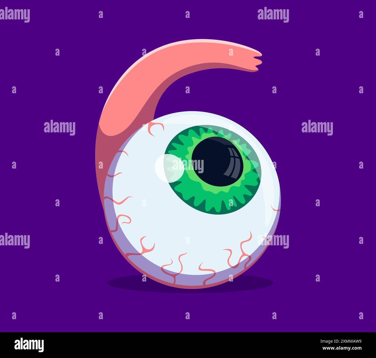 Halloween font, number 6 six as eye of scary zombie for horror alphabet ...