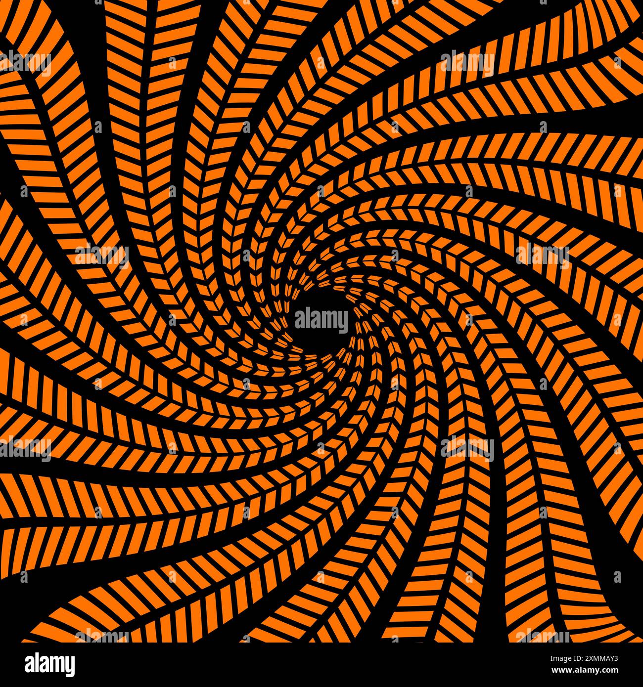 Psychedelic hypnotic Halloween spiral pattern. Vector optical illusion background with swirled ...