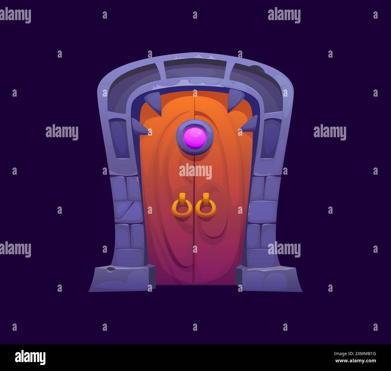 Fantasy magic portal gate door, witchcraft game asset. Cartoon vector ...