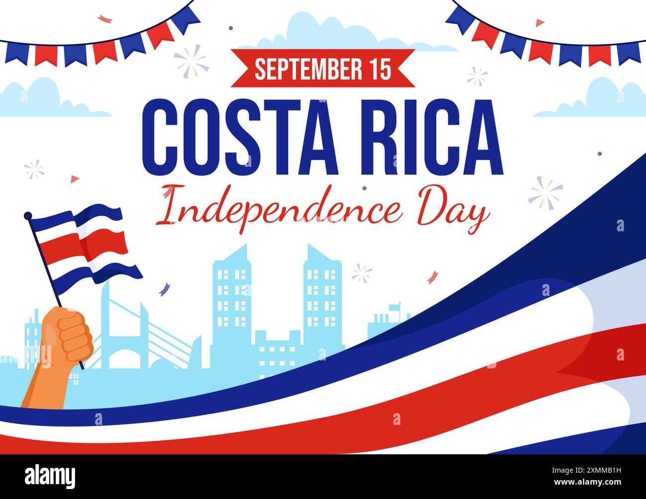 Happy Independence Day of Costa Rica Vector Illustration for September ...