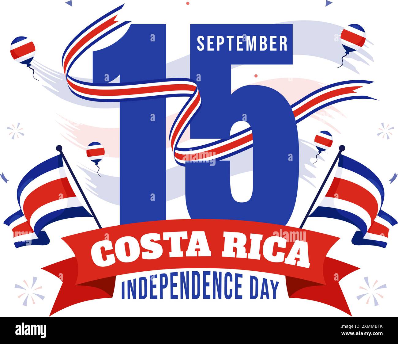 Happy Independence Day of Costa Rica Vector Illustration for September ...