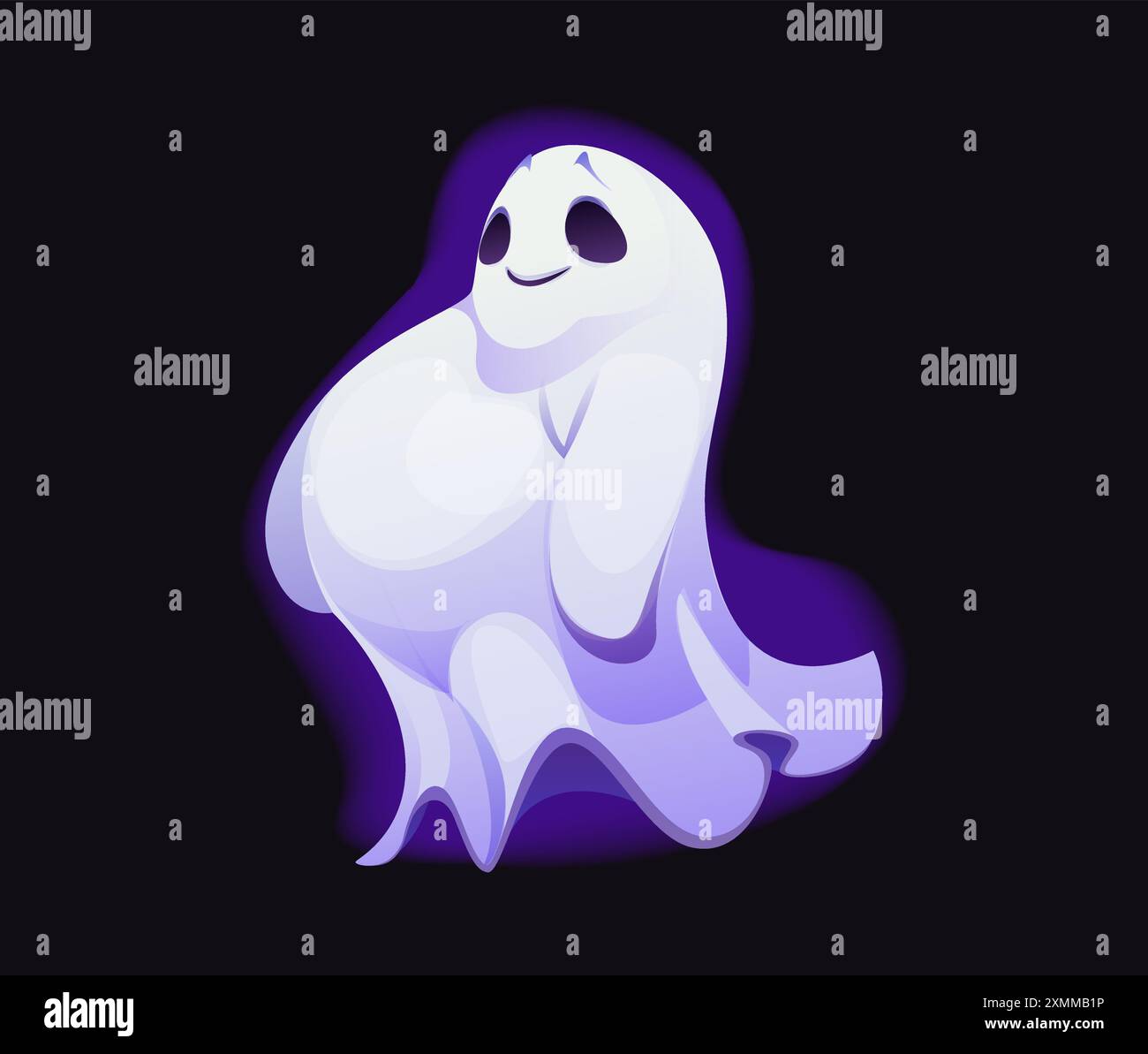 Cartoon Halloween ghost character, scary spooky personage, horror evil ...