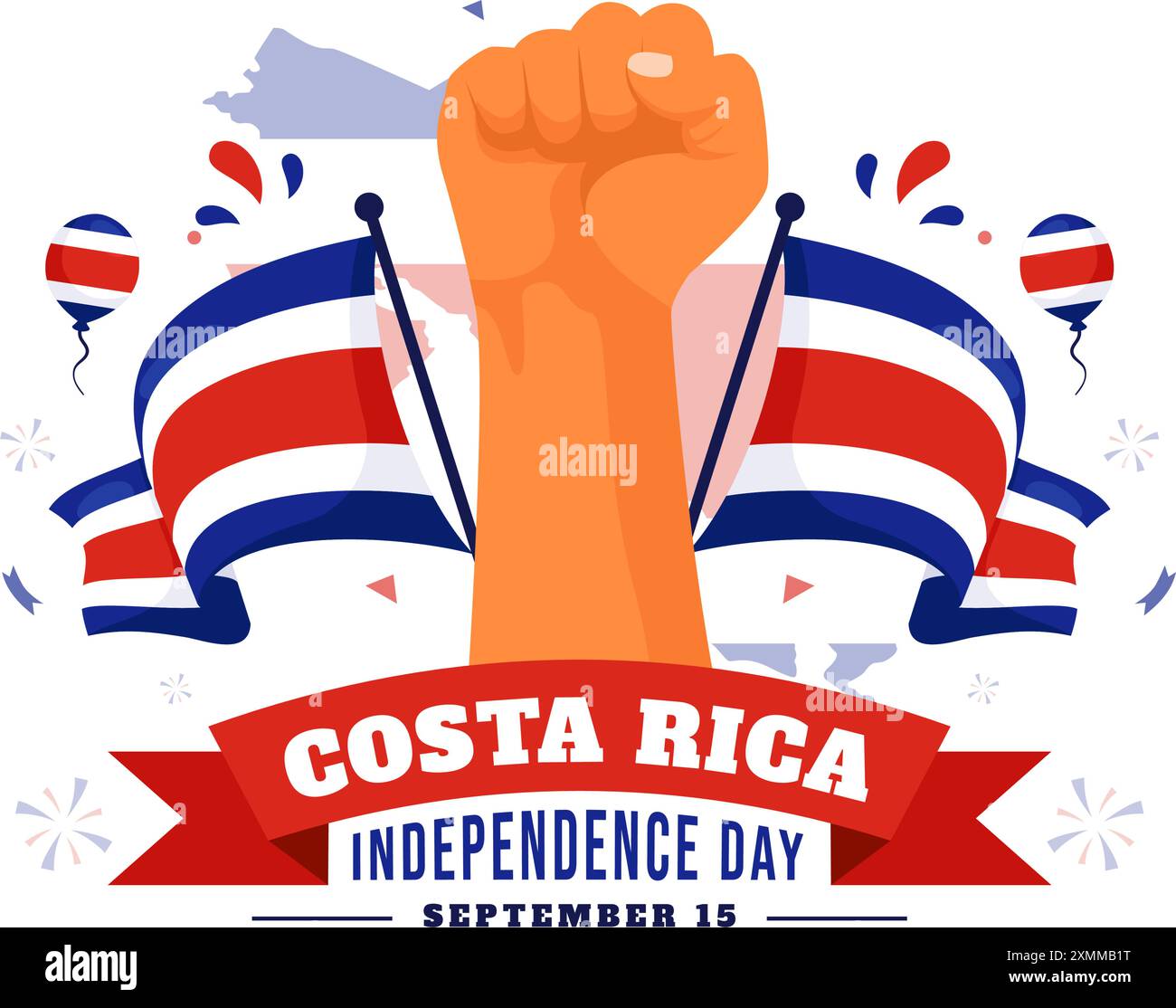 Happy Independence Day of Costa Rica Vector Illustration for September ...