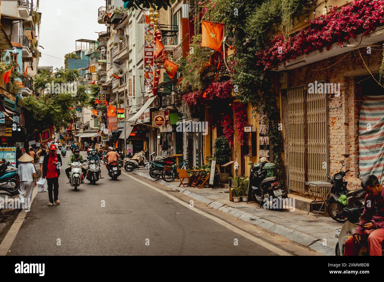Urban Travel Socialist Republic of Vietnam Street scene in Hanoi with ...