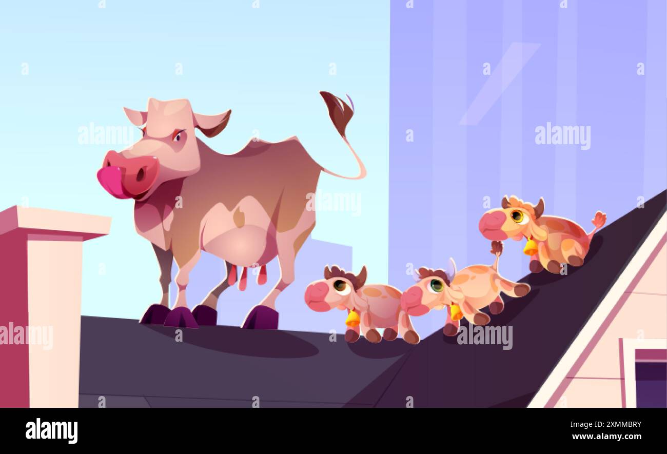 Cattle farm calves Stock Vector Images - Alamy