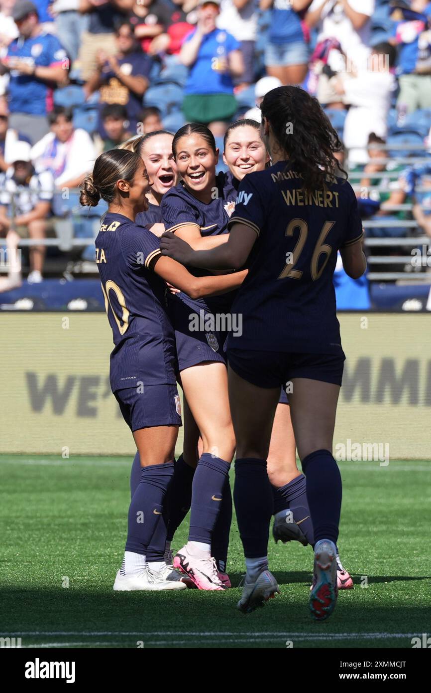 Seattle, United States. 28th July, 2024. Goal scorer Seattle Reign FC ...