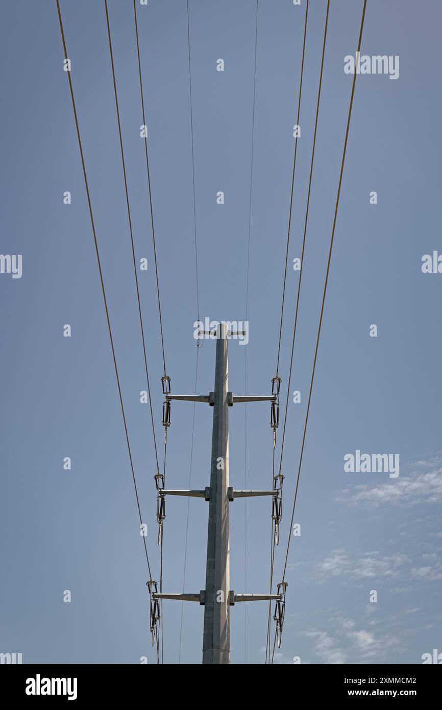 high voltage powerline. powerful substation. electricity provider ...