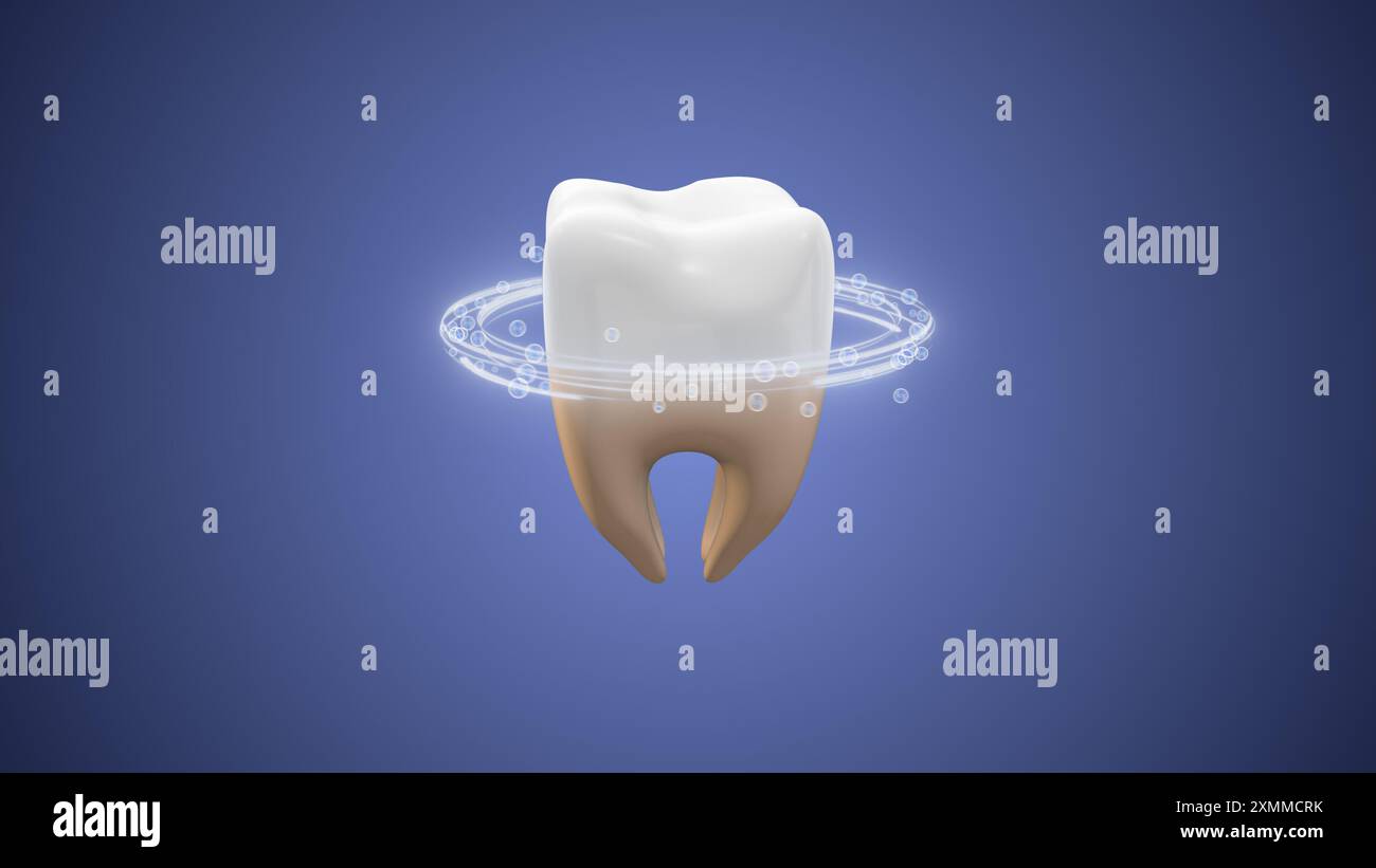 Yellow to healthy tooth medical animation Stock Photo - Alamy