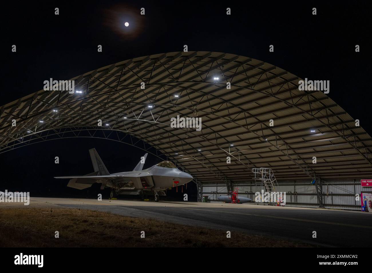 An F-22A Raptor assigned to the 27th Expeditionary Fighter Squadron ...
