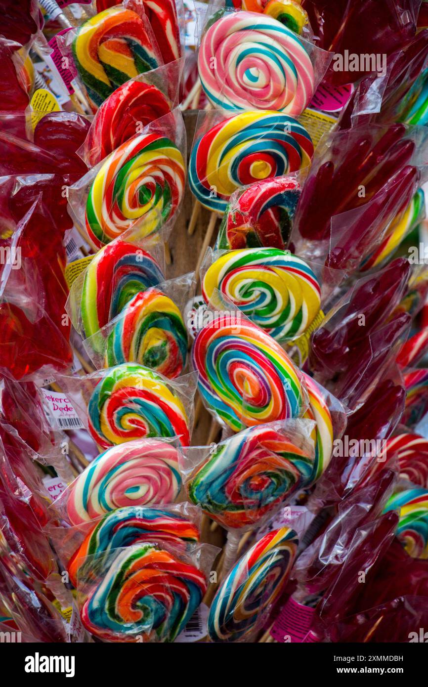 delicious colorful swirl candy and sweets for kids Stock Photo - Alamy