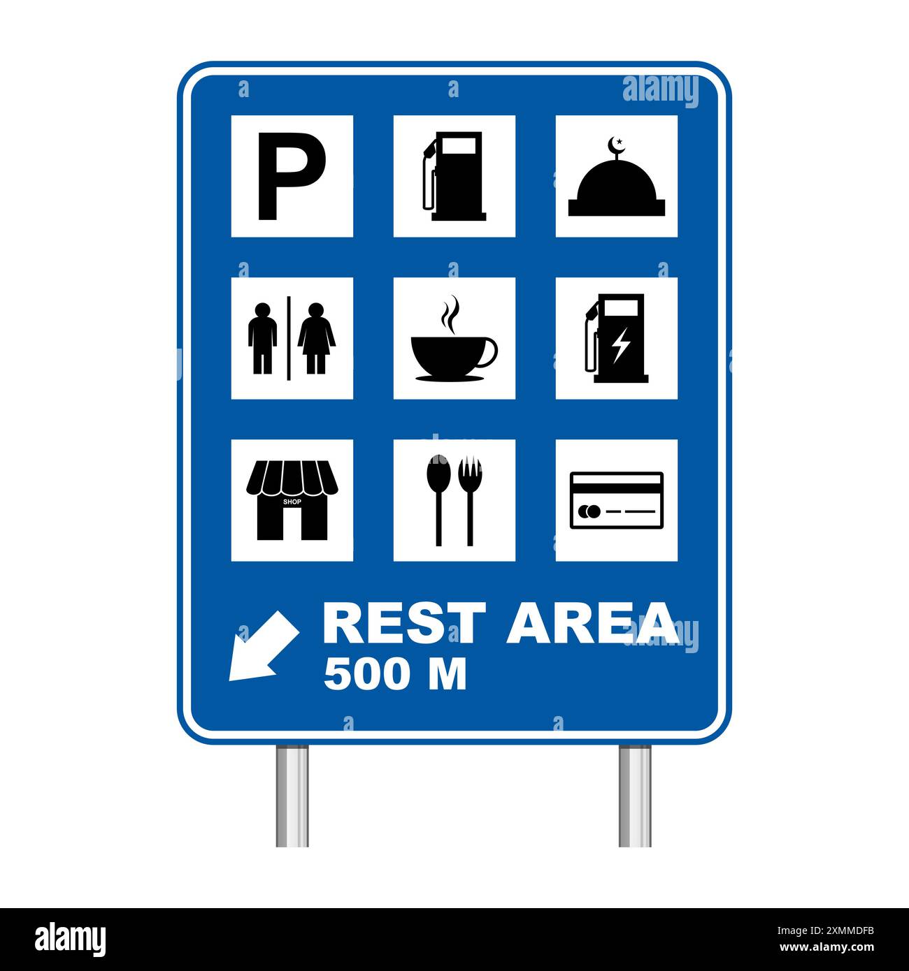 Rest Area Sign Board on white background Stock Vector Image & Art - Alamy