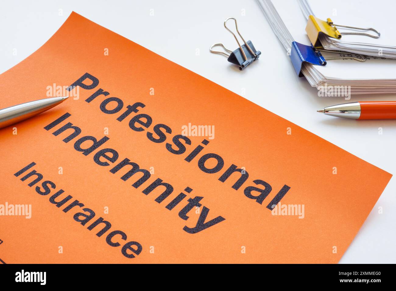 Professional indemnity insurance policy and papers Stock Photo - Alamy