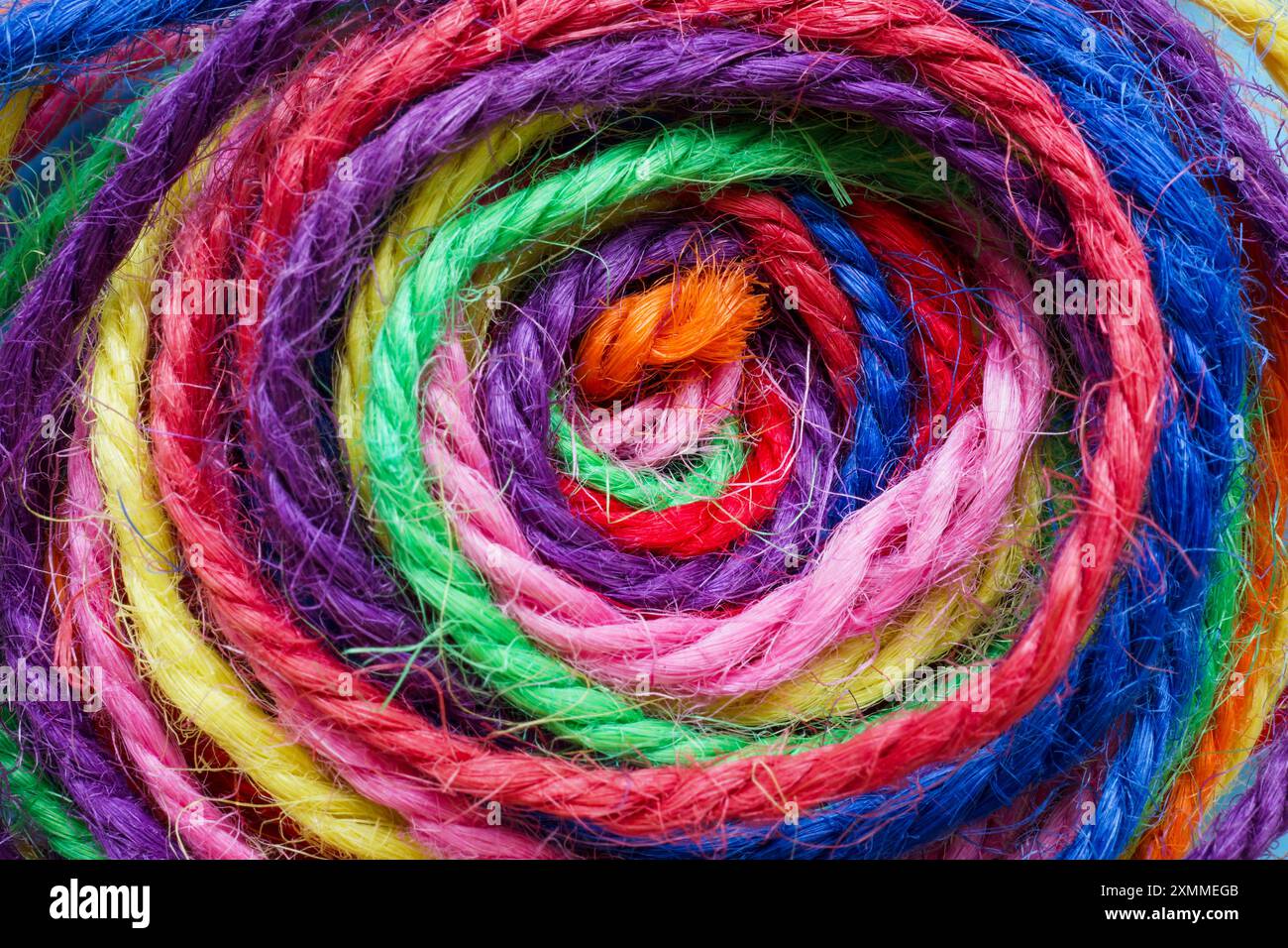 Close-up of a ball of colored threads as an abstract background for ...