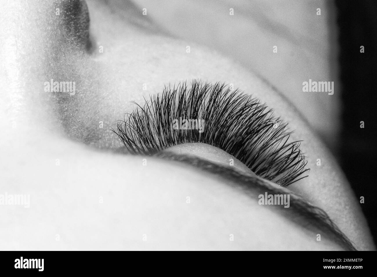 Eye lashes extensions Black and White Stock Photos & Images - Alamy