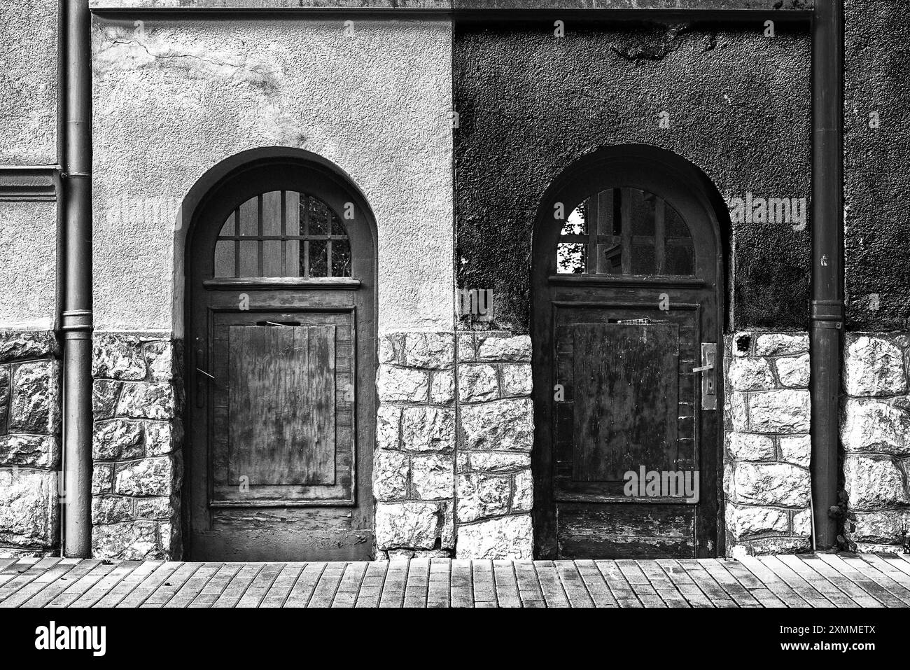 choice between two alternatives. Two different doors. Choose your way ...