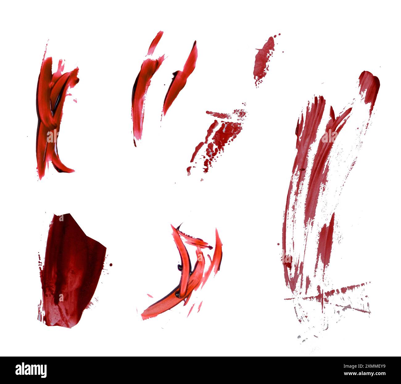 Realistic blood isolated on white background. Drops of blood and ...