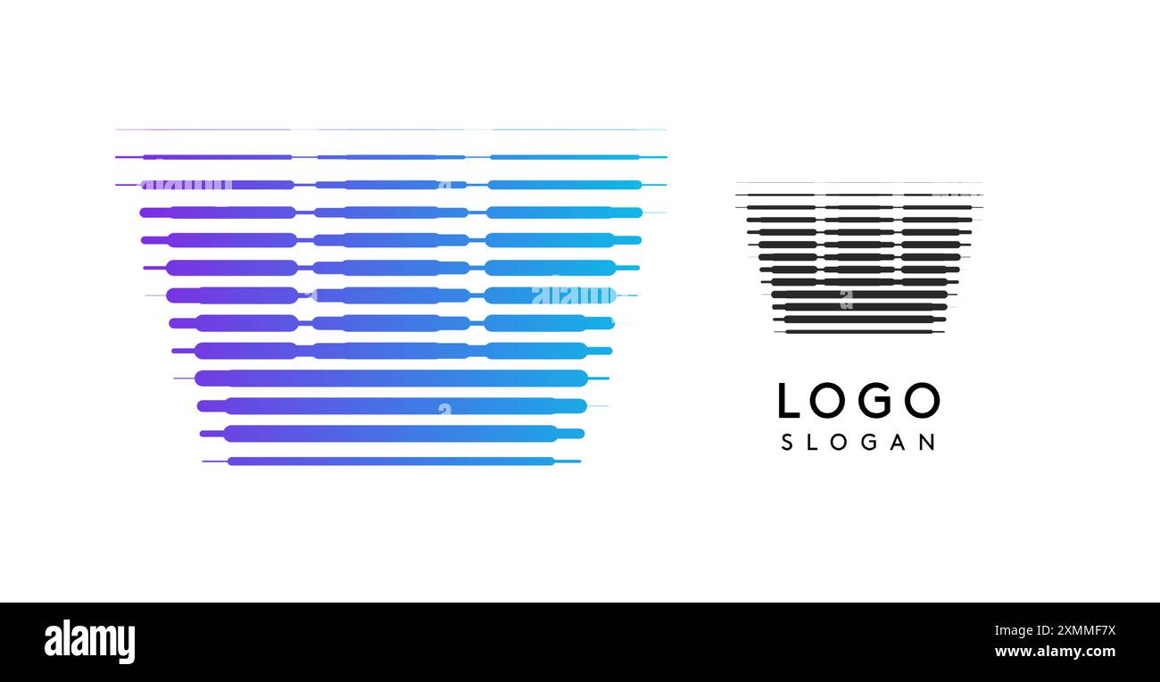 Heavy futuristic tech-inspired letter W, dynamic gradient logo, bold ...