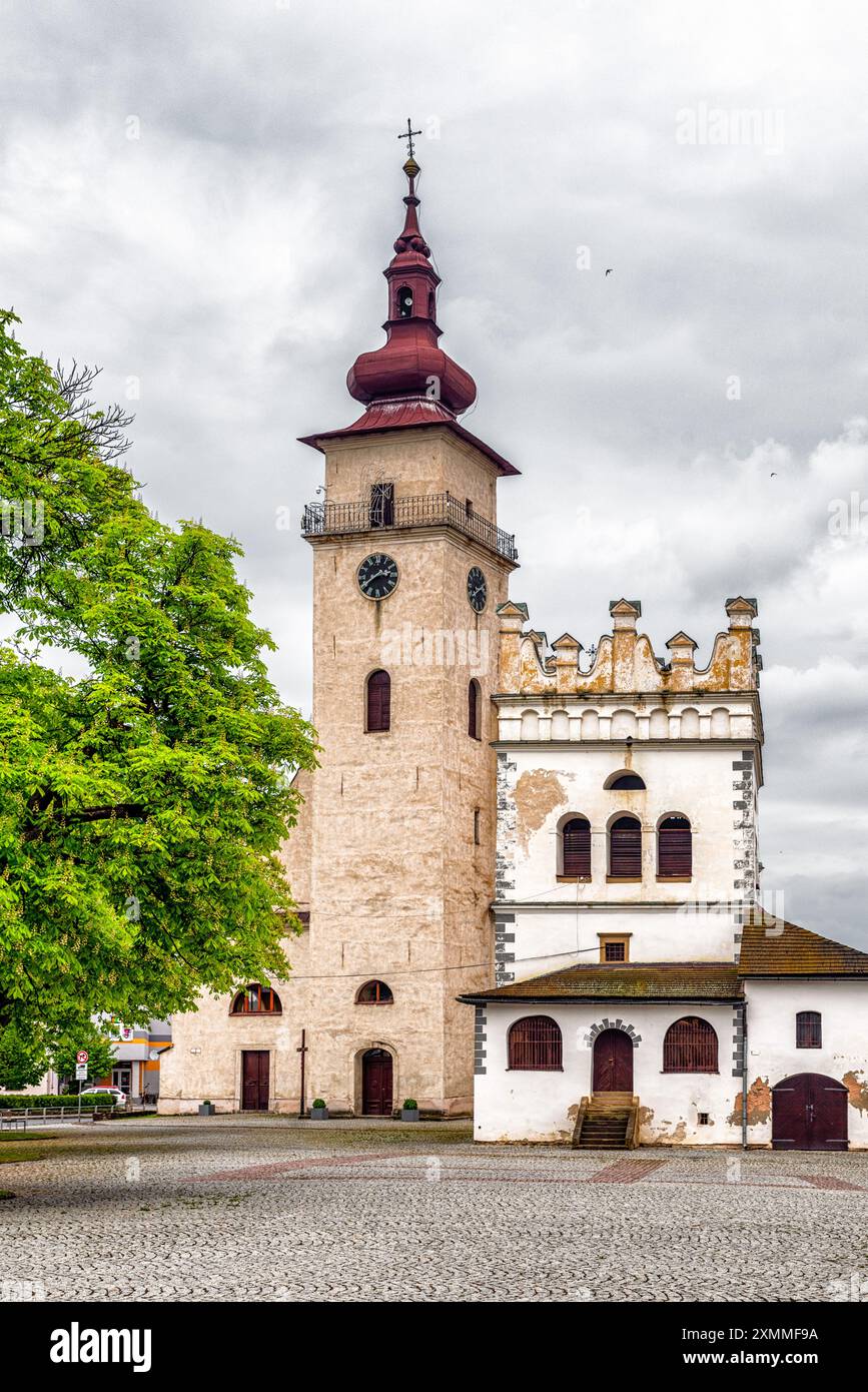 Podolinec, Slovakia - May 7, 2024: Square in small town Podolinec Stock ...