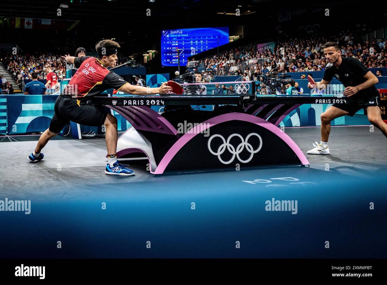 Dang Qiu vs. Thiago Apolonia in der ersten Runde FRA, Olympische Spiele ...