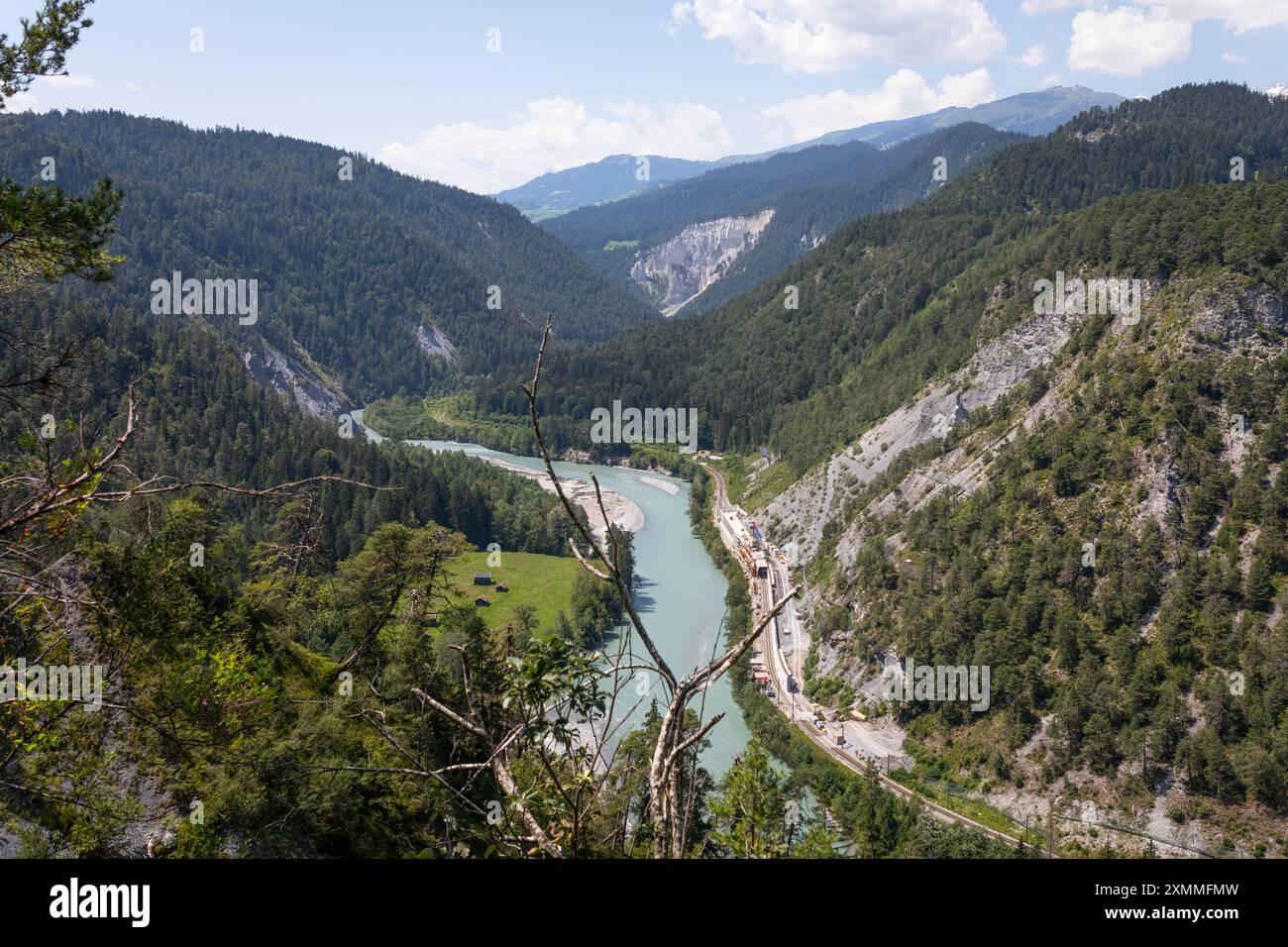 The Swiss grand Canyon (Rheinschlucht) in Switzerland seen from above ...
