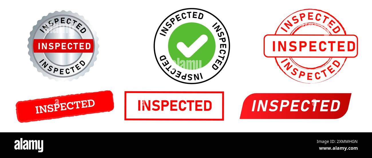 inspected passed inspection quality control stamp collection watermark ...