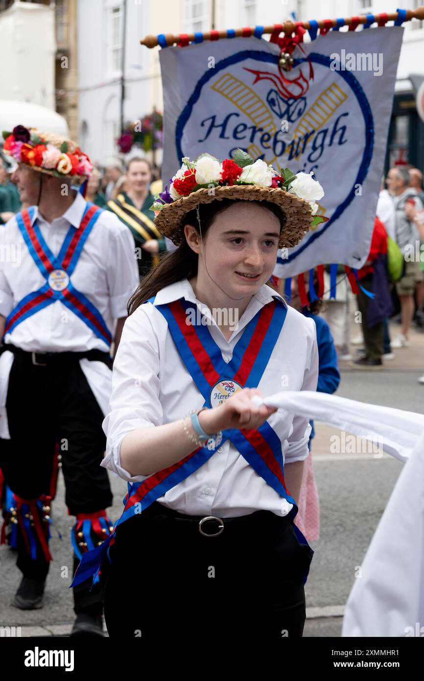 Morris dancer at Warwick Folk Festival, Warwickshire, UK Stock Photo ...
