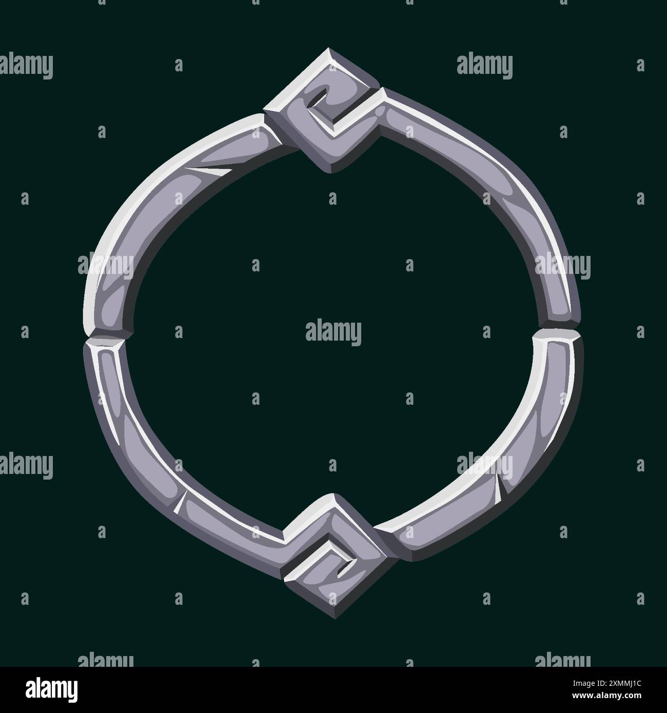 Round stone frame. Empty cartoon frame for your game icons or slot ...