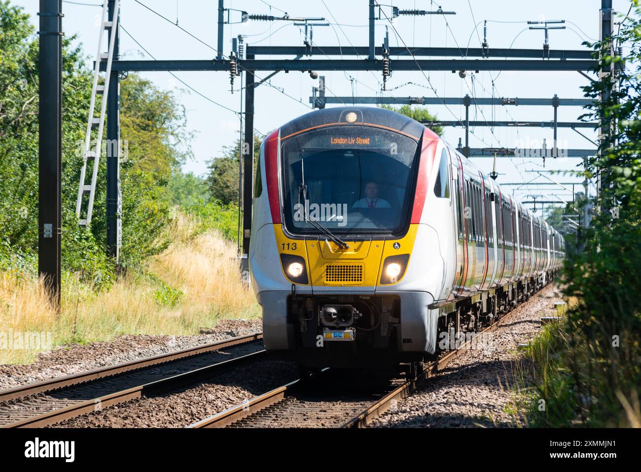 Greater Anglia British Rail Class 720 Aventra train of Greater Anglia passing through ...