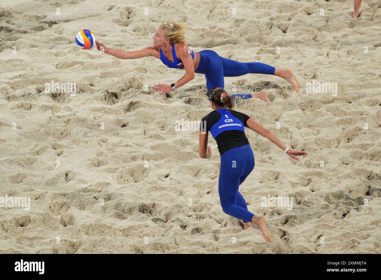 Paris, France. 28th July, 2024. Barbora Hermannova, right, and Marie ...