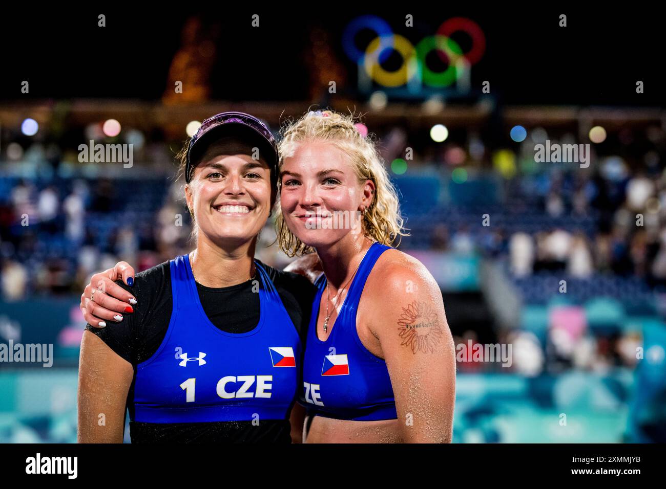 Paris, France. 28th July, 2024. Barbora Hermannova, left, and Marie ...