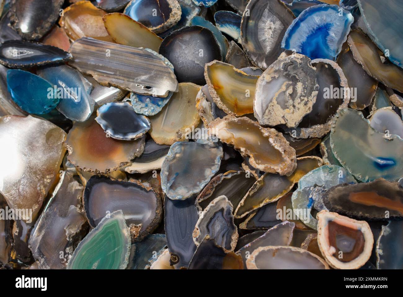 A cross section of Agate gemstone as natural mineral rock Stock Photo ...