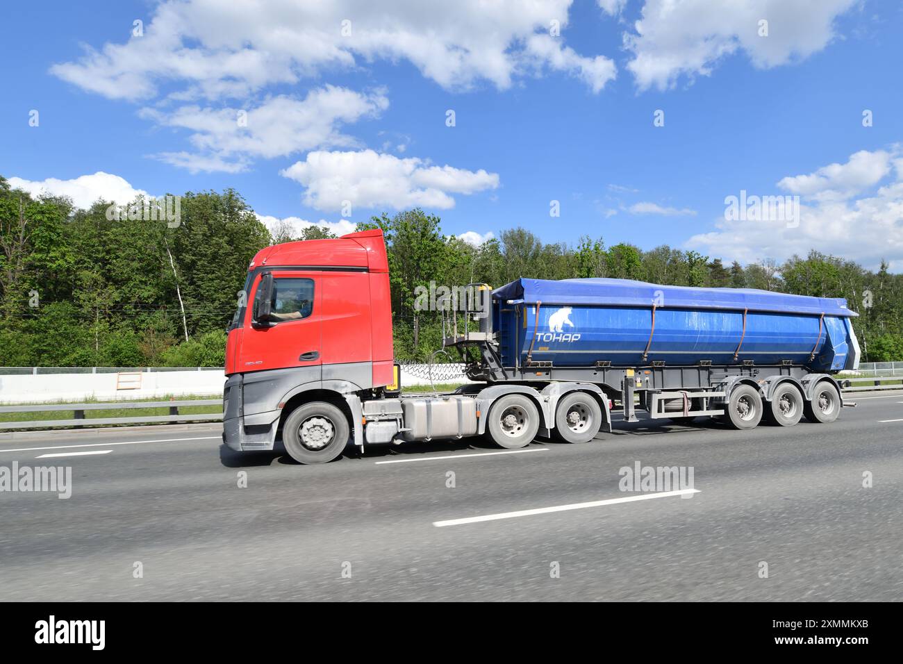 Moscow, Russia - 8 June. 2024. Truck with Tonar semi-trailer on the ...