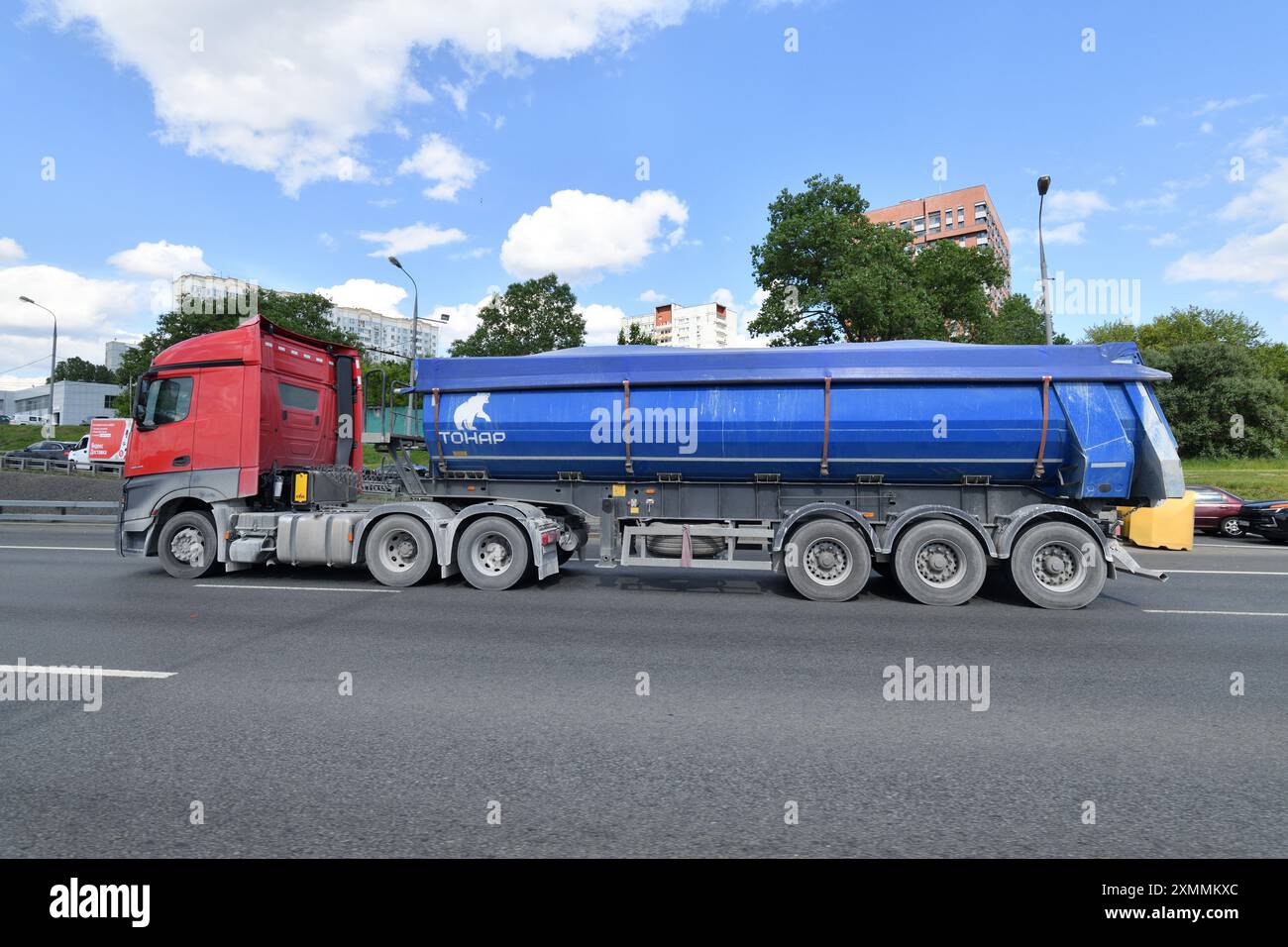 Moscow, Russia - 8 June. 2024. Truck with Tonar semi-trailer on the ...