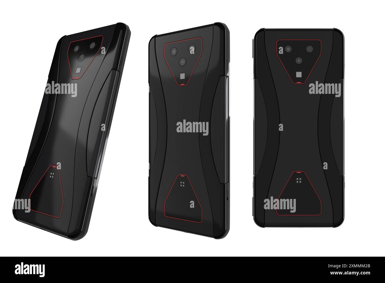 Set of smartphone's front and side views for tech previews and ...