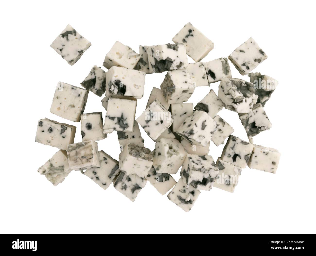 blue mold cheese isolated on white background with clipping path, heap ...