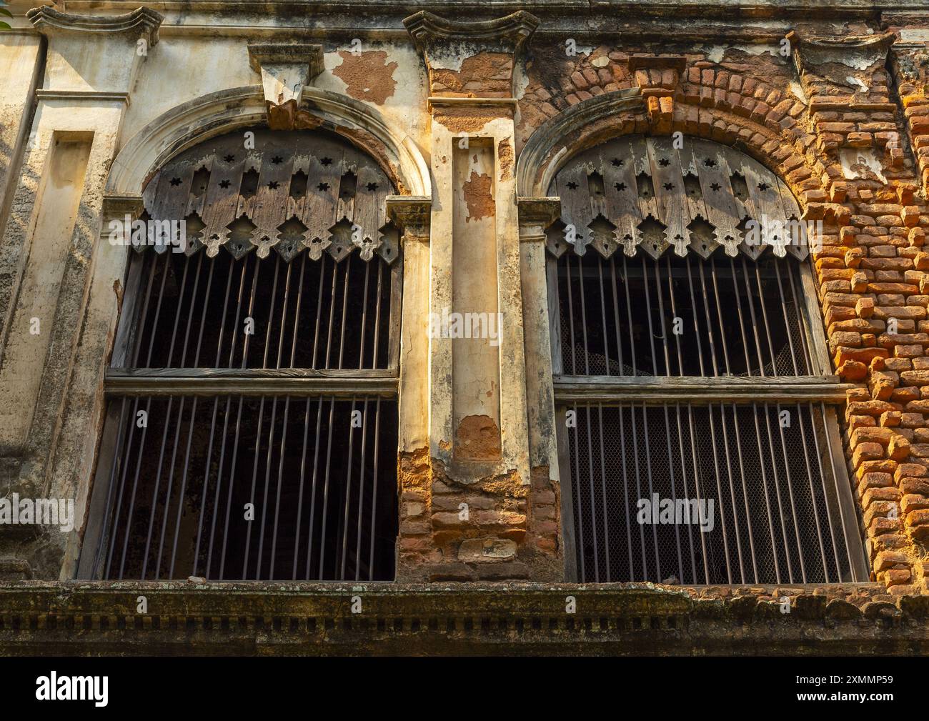 Heritage house windows inside Balihati Palace, Dhaka Division, Saturia ...