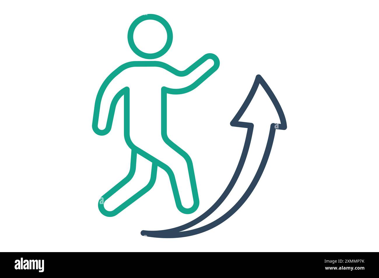 Career icon. people with arrow. icon related to advance . line icon ...