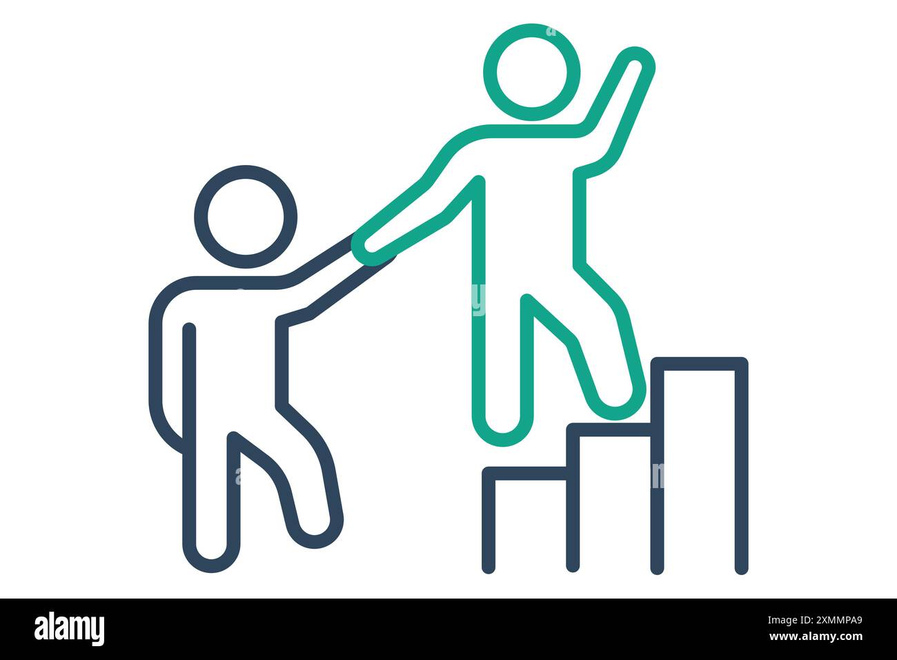 Leadership icon. people with stairs. icon related to empower . line ...