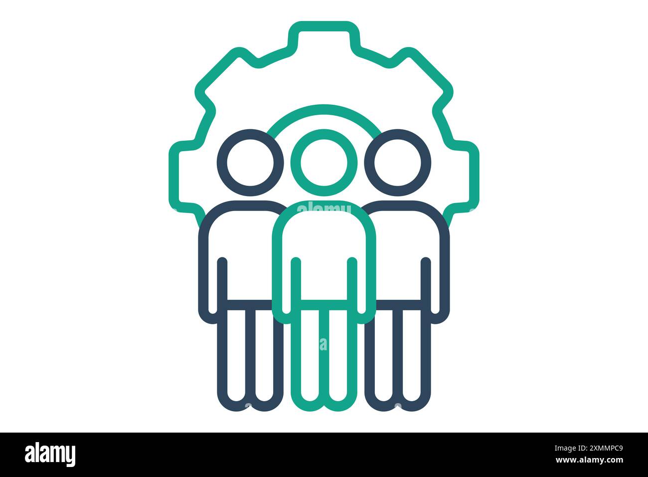 Management icon. people with gear. icon related to lead . line icon ...