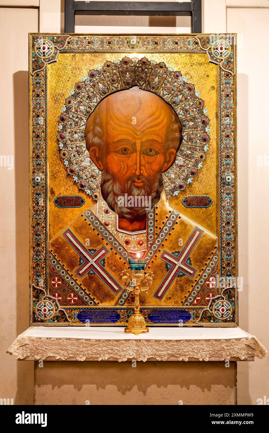Icon of San Nicola in the Basilica of San Nicola di Bari, Bari, Italy ...
